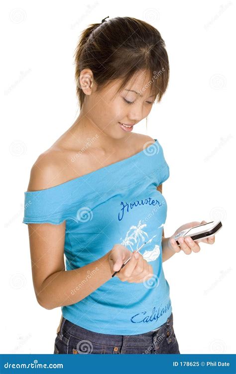 Girl With PDA Stock Image Image Of Technology Person 178625
