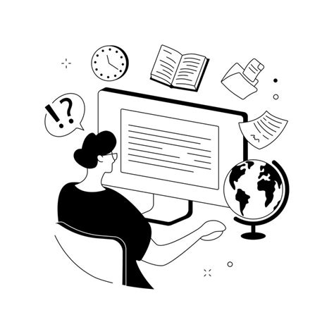 디지털 학습 추상 개념 벡터 일러스트 레이 션 디지털 원격 교육 E 러닝 뒤집힌 스마트 교실 교육 과정 온라인 교육 화상 통화 홈 오피스 추상 은유 무료 벡터