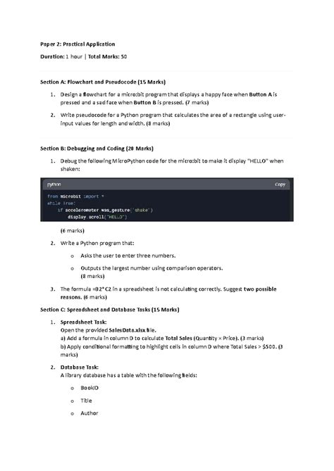Cambridge Lower Secondary Computing Grade 7 Qp2 Flowchart