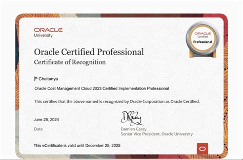 chaitanya naidu on linkedin oracle oraclefusioncloud oraclecloud certification