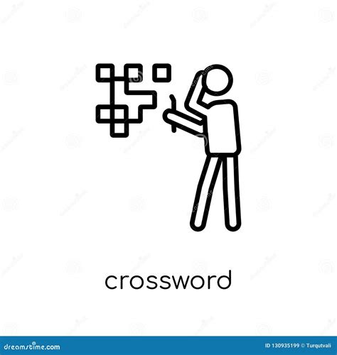 Crossword Icon Trendy Modern Flat Linear Vector Crossword Icon Stock Vector Illustration Of