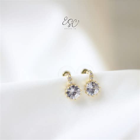 Escape Viola ต่างหูเงินแท้ 925 ประดับเพทาย Er406 Shopee Thailand