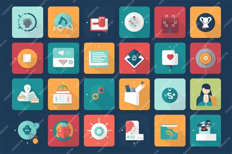 Premium Photo Set Of Flat Design Concept Icons For Web And Mobile Services And Apps Icons For