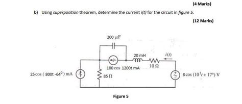 Solved 4 Marks B Using Superposition Theorem Determine