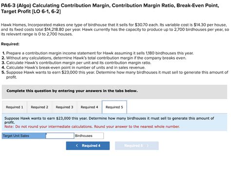 Solved Pa6 3 Algo Calculating Contribution Margin