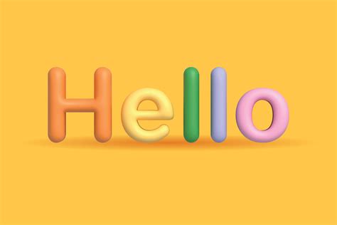 Hello Word 3d Design Vector Illustration With Colorful Color For