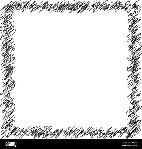 Square Rectangle Scribbling Sketchy Sketch Doodle Lines Element Random Wavy Billowy Waving