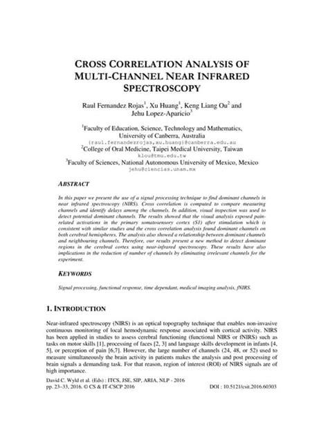 Cross Correlation Analysis Of Pdf