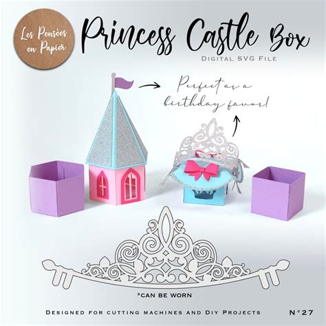 Princess Castle Exploding Box Svg Download Digitale Etsy Italia