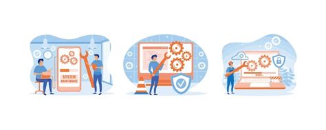 Premium Vector System Maintenance Concept Update Program And