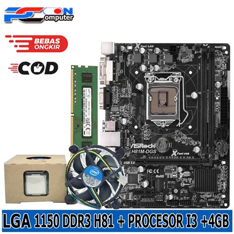 Jual Motherboard Mobo Lga 1150 H81 Onboard Dan I3 4160 Plus Ram 4gb Shopee Indonesia