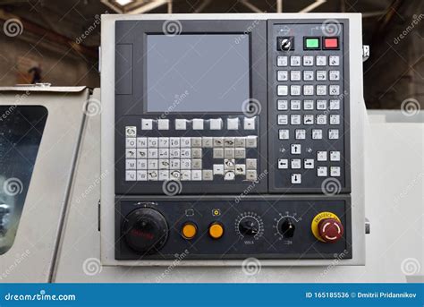 CNC Machine Control Panel For Working With Metal Parts Stock Photo Image Of Construction