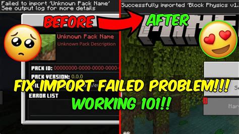 How To Fix Minecraft Pe Failed To Import Fix Minecraft Pe Unknown