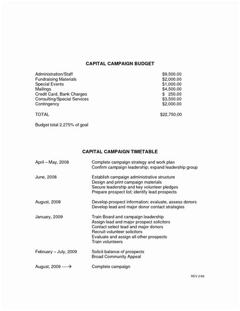 Capital Campaign Plan Template Printable Word Searches