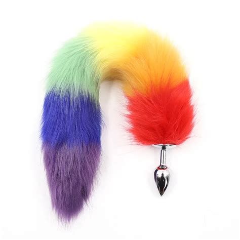 Aliexpress Com Buy Multicolor Metal Silicone Anal Plug Fox Tail Fun Tease Sex Toys Tail Butt