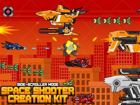 Space Shooter Kit 2 Side Scroller Game Sprites