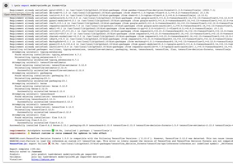 failing convert model to tfjs · issue 3704 · ultralytics ultralytics