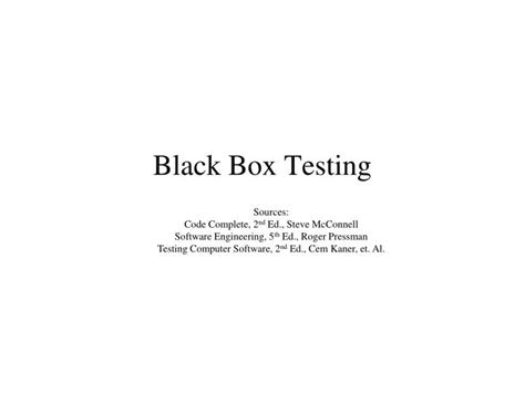 PPT Black Box Testing PowerPoint Presentation Free Download ID