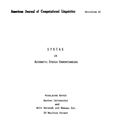 syntax in automatic speech understanding acl anthology