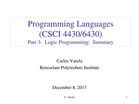 PPT Logic Programming Summary In Predicate Calculus PowerPoint Presentation ID
