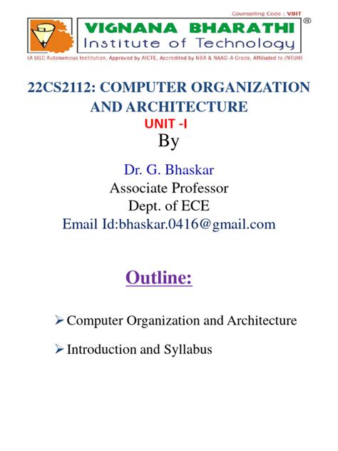 coa unit i ppts merged pdf computer data storage input output