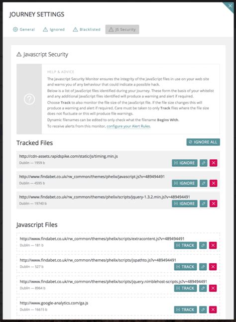 JavaScript Security Monitoring RapidSpike