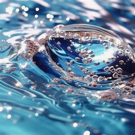 A Clear Glass Bubble Is Floating In The Water Premium Ai Generated Image