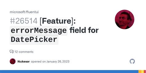Feature ErrorMessage Field For DatePicker Issue 26514