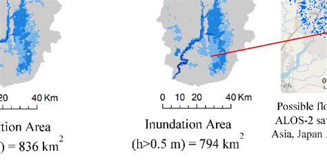 Calculated Flood Inundation Depth And Extent Using The Rri Model A Download Scientific