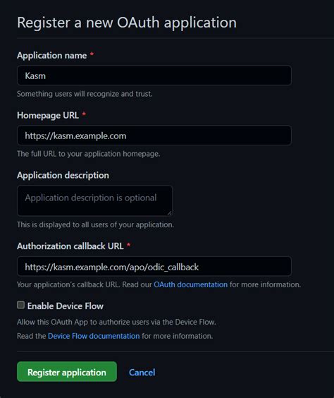 Github Openid Setup — Kasm 1170 Documentation