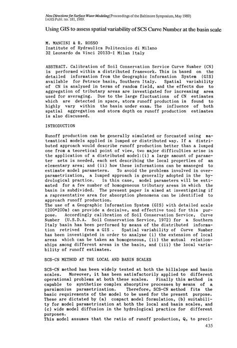 Pdf Using Gis To Assess Spatial Variability Of Scs Curve Number At