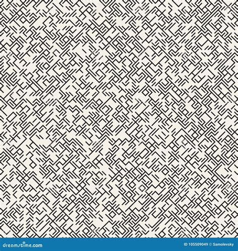 Irregular Tangled Lines Abstract Geometric Background Design Vector Seamless Black And White