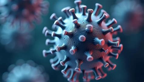3d Rendering Of A Virus Particle With Spikes Premium Ai Generated Image