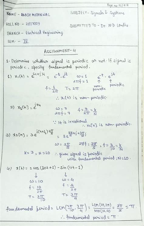 SNS Assignment Electrical Circuits And Network Analysis Studocu