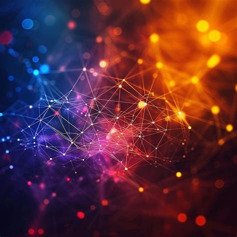 Abstract Background With Connecting Dots And Lines Premium Ai Generated Image