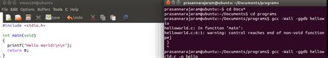 c hello world program gives an error on void in main stack overflow