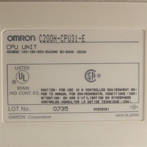 Omron C200H CPU31 E In Stock Compart