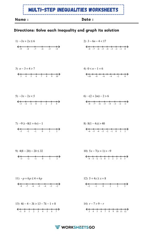 Multi Step Inequalities Worksheets Worksheetsgo Multi Step Inequalities Worksheets Worksheetsgo