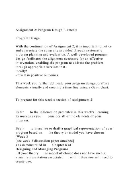 assignment 2 program design elementsprogram designwith docx mental