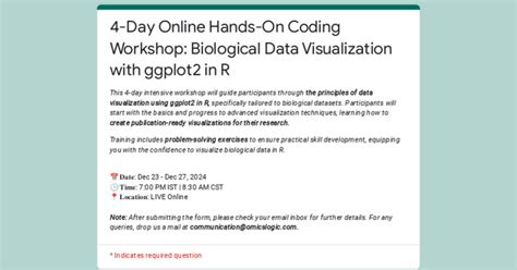 Omicslogic Biology As Data Science On Linkedin 4 Day Online Hands On