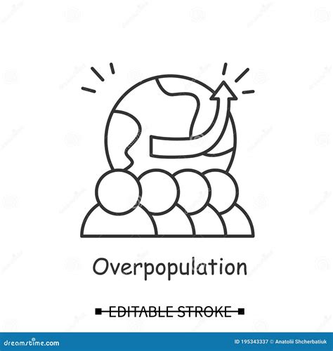 Overpopulation Icon Human Population Growth Global Ecology Impact Simple Vector Illustration