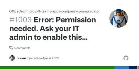 error permission needed ask your it admin to enable this option for