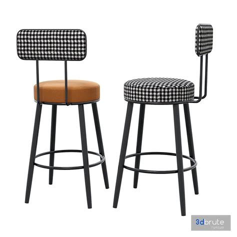 Bar Stool In Retro Style 3d Model Buy Download 3dbrute