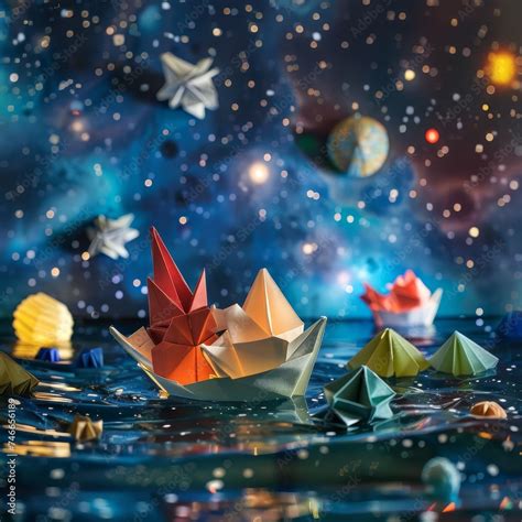 Space Pirates Folding Origami Maps Leading To Treasure Planets With A