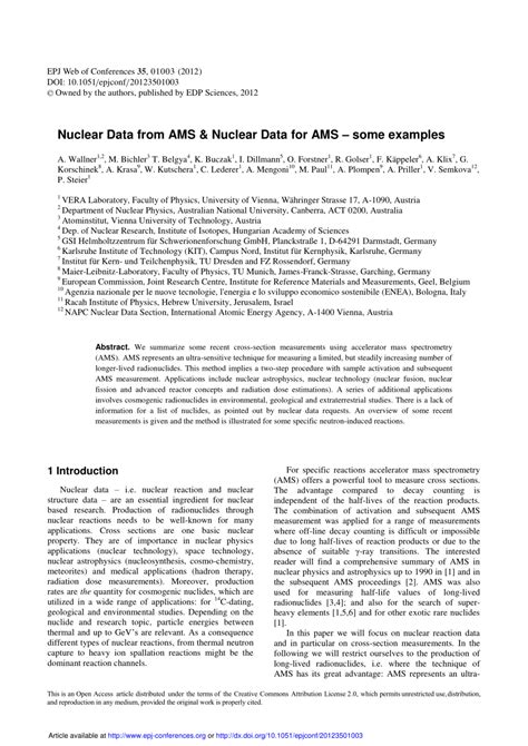 PDF Nuclear Data From AMS Nuclear Data For AMS Some Examples