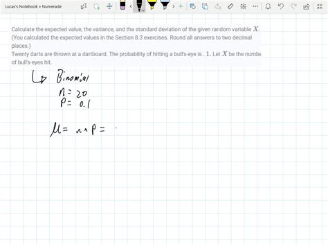 Calculate The Expected Value Of The Given Random Variable X 20 Darts