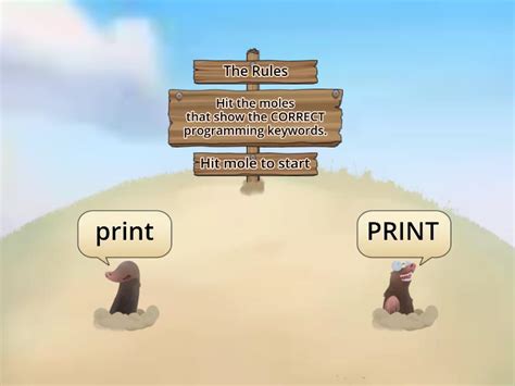 Programming Keywords Whack A Mole