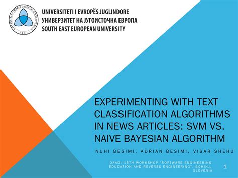 Svm Vs Naive Bayesian Algorithm