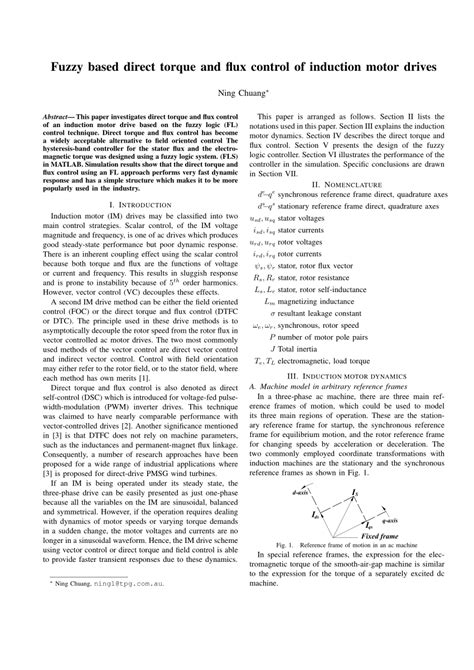Pdf Fuzzy Based Direct Torque And Flux Control Of Induction Motor Drives