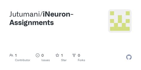 Github Jutumaniineuron Assignments